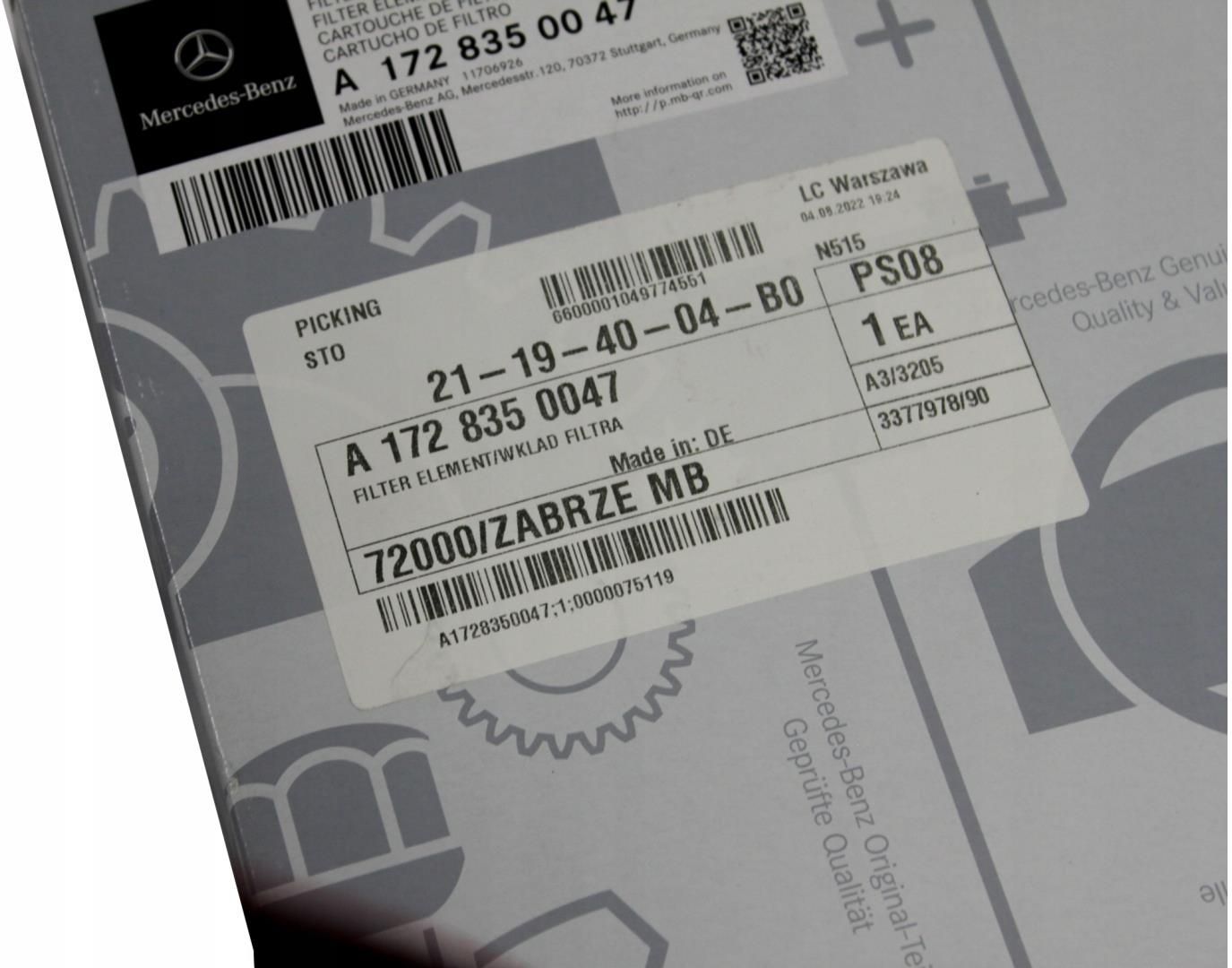 Filtr kabinowy Mercedes-Benz Slk Slc R172 Filtr Kabiny Z Weglem Oe ...