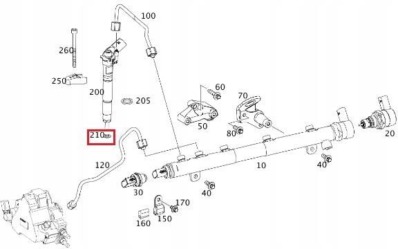 Mercedes-Benz W204 W221 Podkladka Pod Wtryskiwacz Oe A6110170060 ...