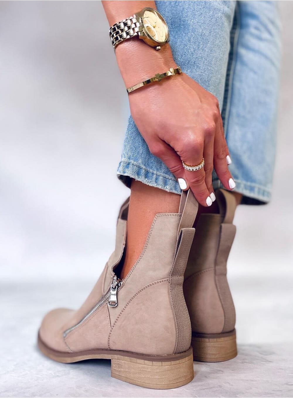 Botki wiosenne wycięte FRANCO BEIGE - Inello - Ceny i opinie - Ceneo.pl