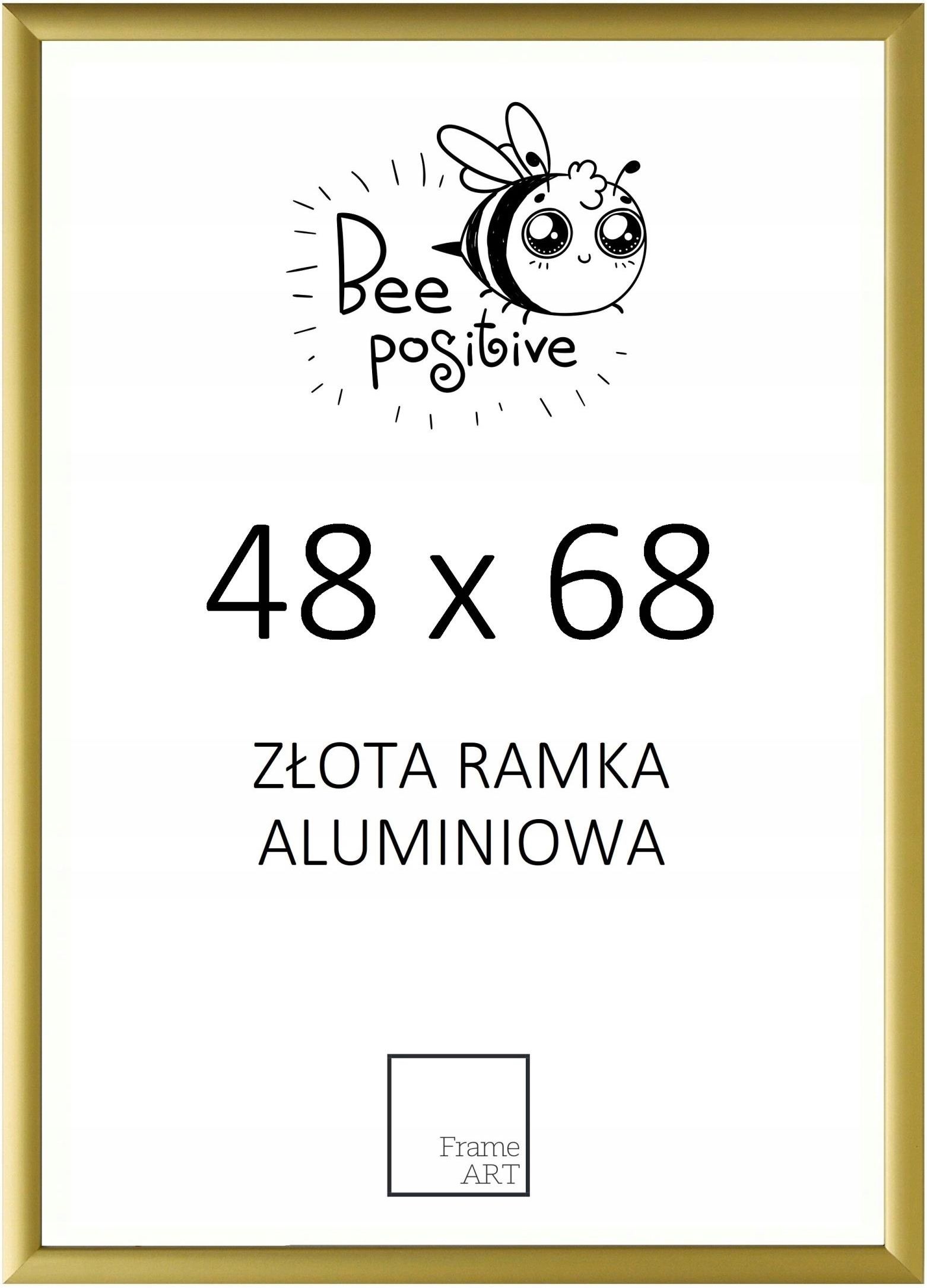 Ramka tradycyjna Frame Art Złota Rama Aluminiowa 48X68 Plakat 68X48 ...