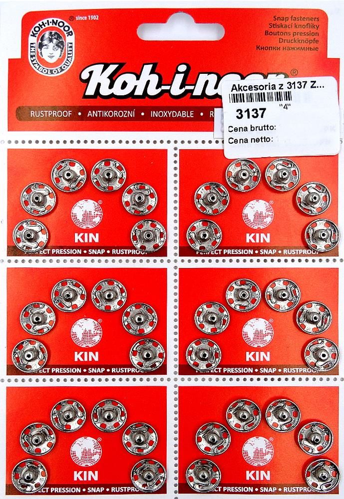 Koh-I-Noor Zatrzaski 4 Srebrne 11,5Mm 36St Napy Kohinoor 3137 ...