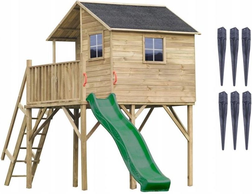 4Iq Group Drewniany Domek Jerzyk Max Ze Ślizgiem I Kotwami - Ceny i ...