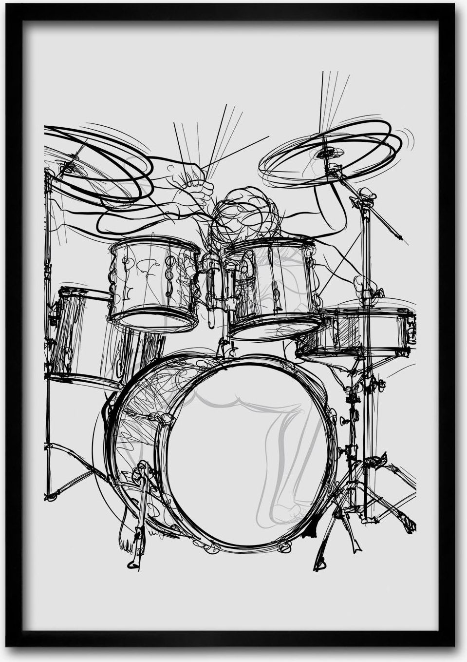 Obraz w ramie na ścianę Perkusja grafika 70x100 cm - Opinie i ...