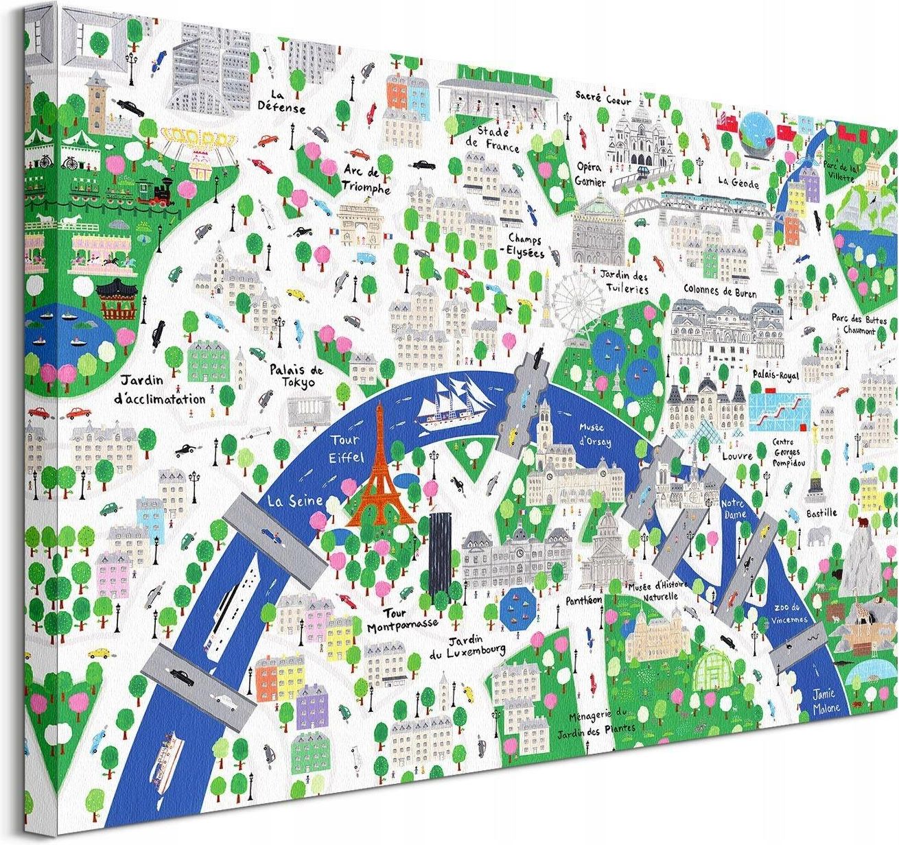 Obraz na płótnie Jamie Malone Mapa Paryża 80x60 cm - Opinie i ...