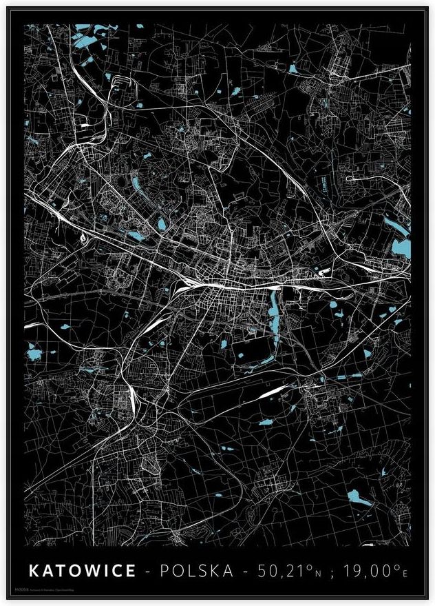 Katowice Mapa Miasta plakat A3 29,7x42 cm - Opinie i atrakcyjne ceny na ...