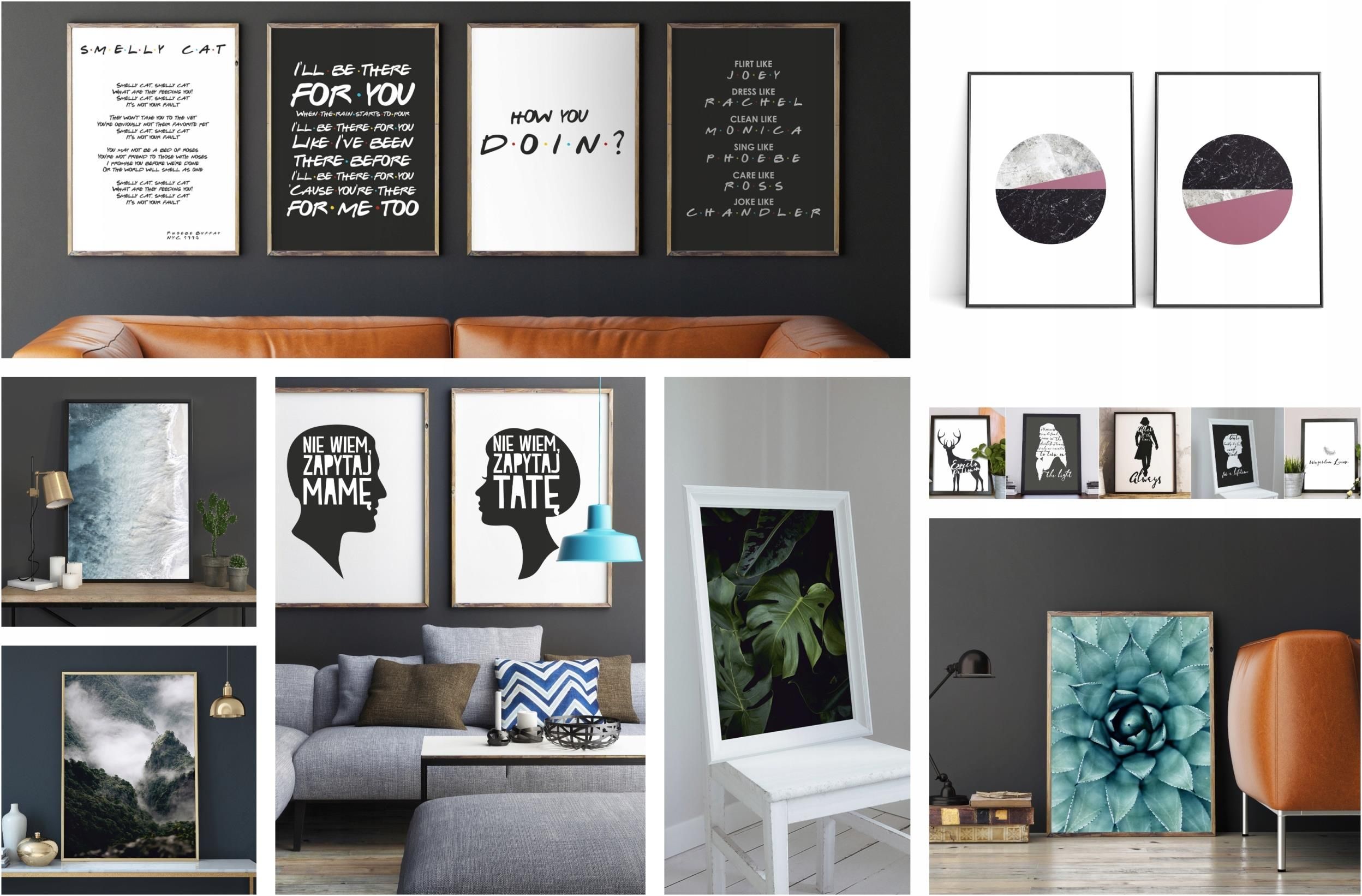 Plakat Friends tekst biały A4 - Opinie i atrakcyjne ceny na Ceneo.pl