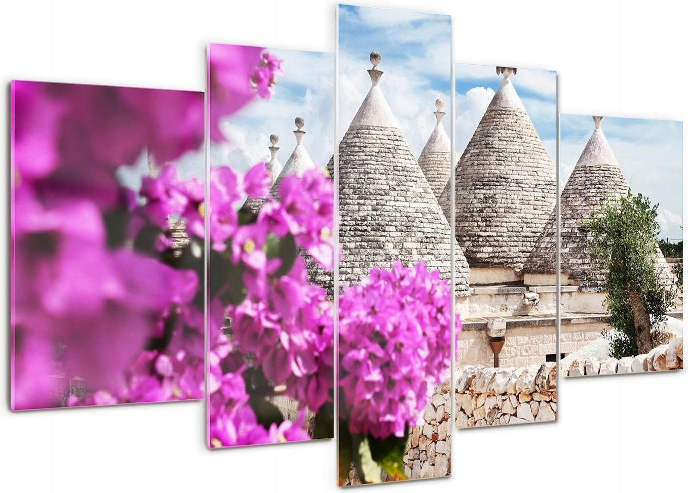 Obraz szklany tryptyk do salonu Domy trulli - Opinie i atrakcyjne ceny na Ceneo.pl