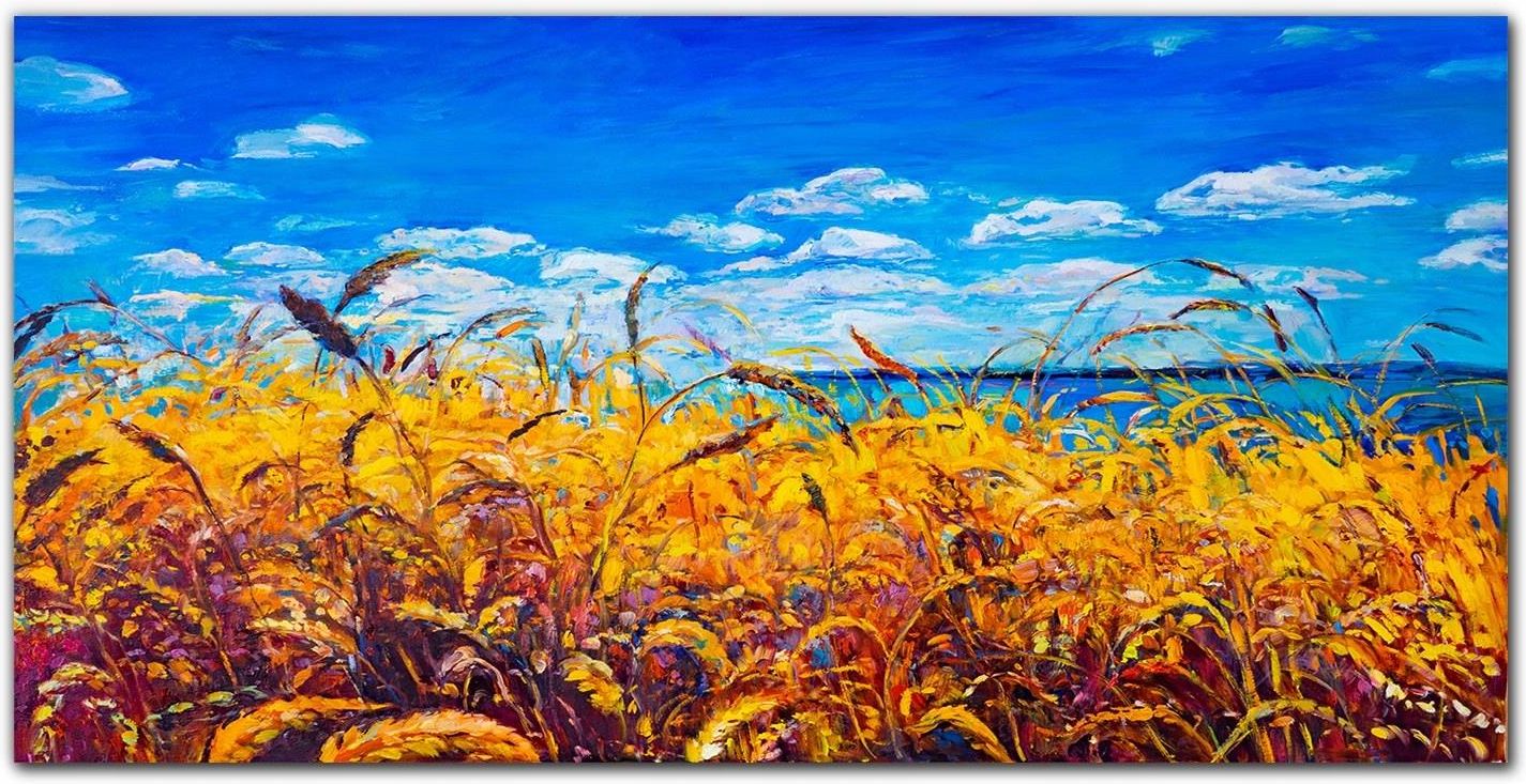 Foto-obraz szklany Łąka pszenica niebo 100x50 cm - Opinie i atrakcyjne ...