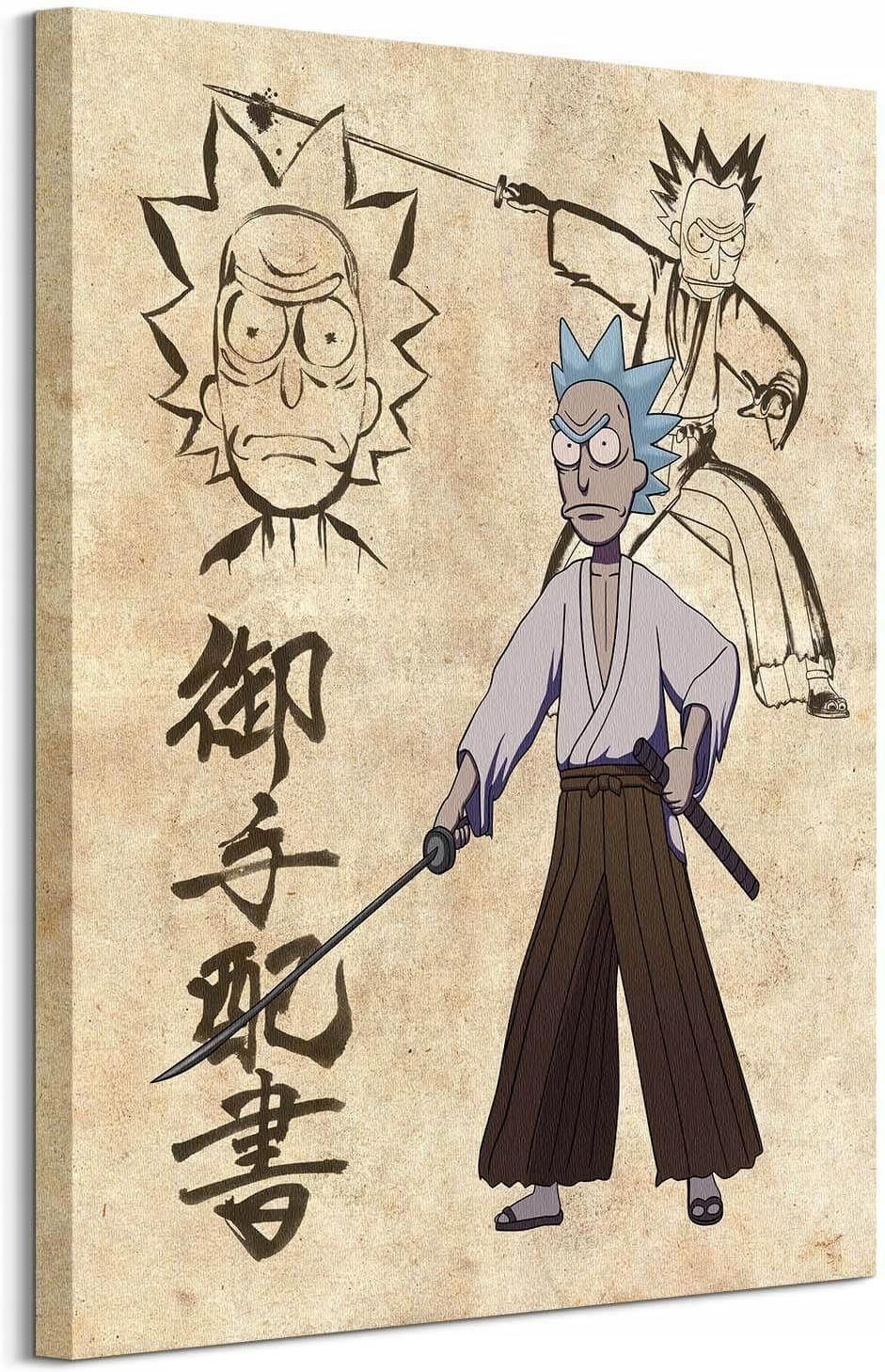 Rick And Morty Samurai obraz płótno 60x80 cm - Opinie i atrakcyjne ceny ...