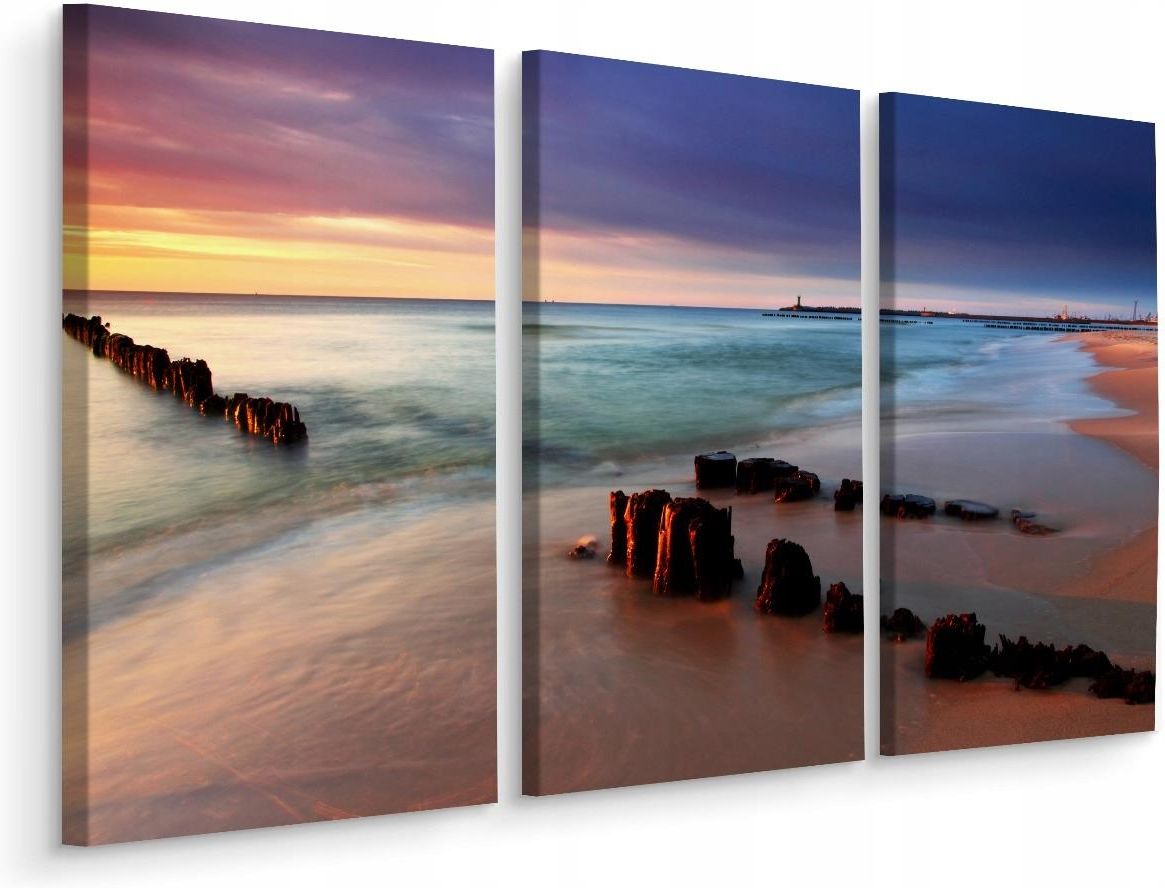 Obraz Tryptyk Morze Bałtyckie Krajobraz 3D 120x80 - Opinie i atrakcyjne ceny na Ceneo.pl