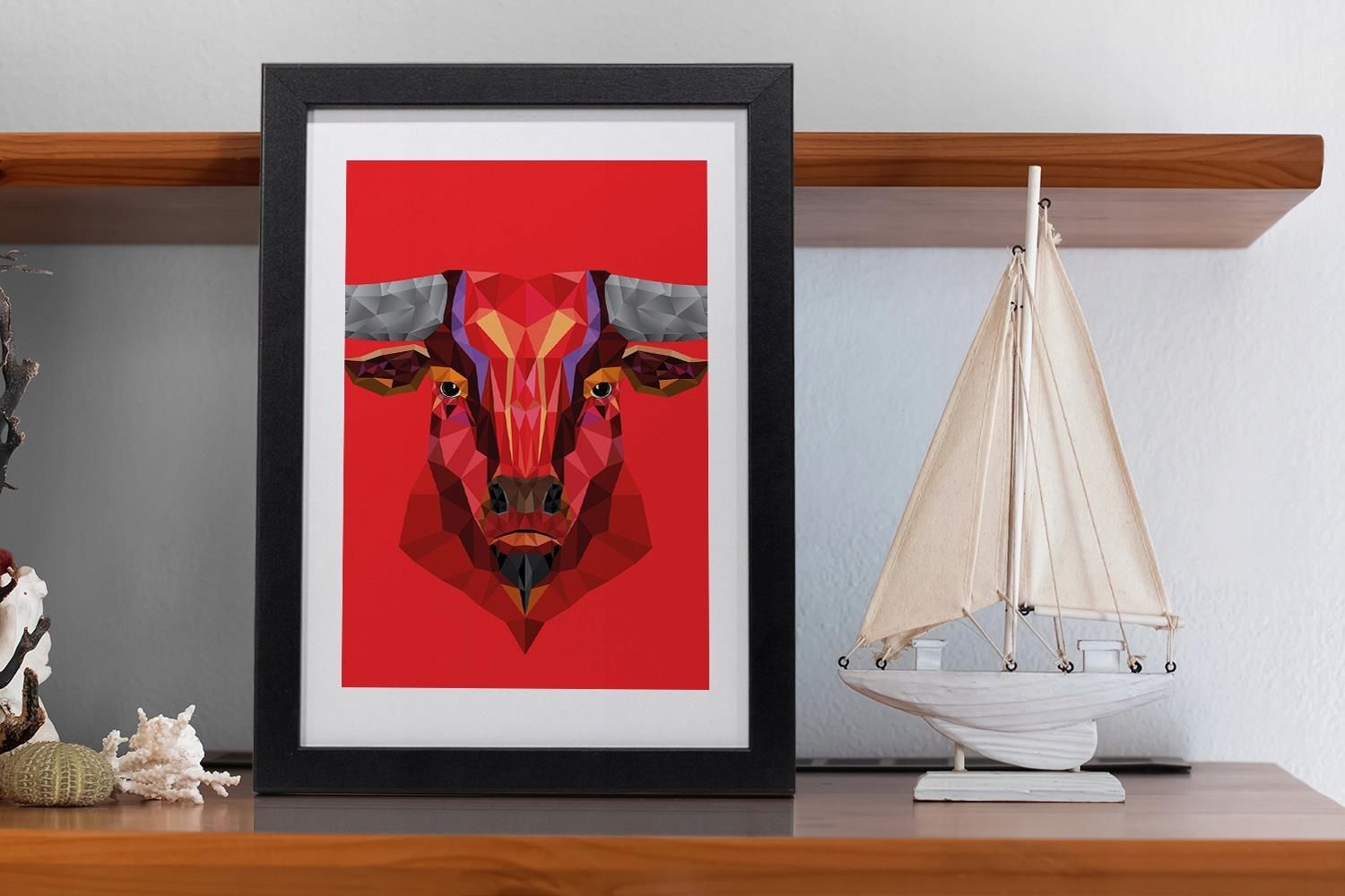 Obraz w ramie na ścianę Byk rogi grafika 20x30 cm - Opinie i atrakcyjne ...