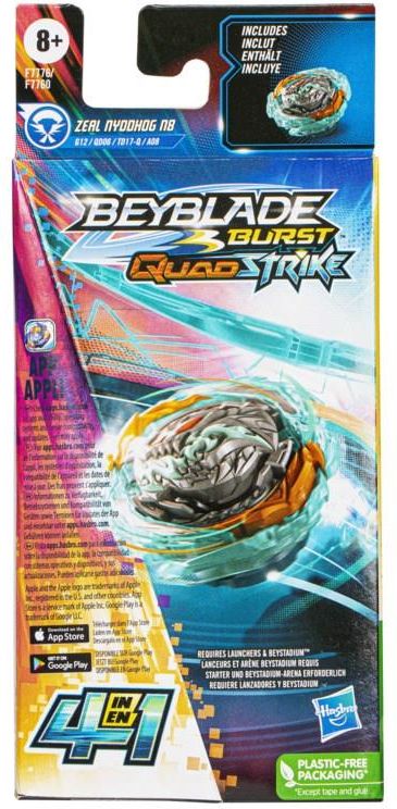 Hasbro Beyblade Burst QuadStrike Zeal Nyddhog N8 Spinning Top Single ...