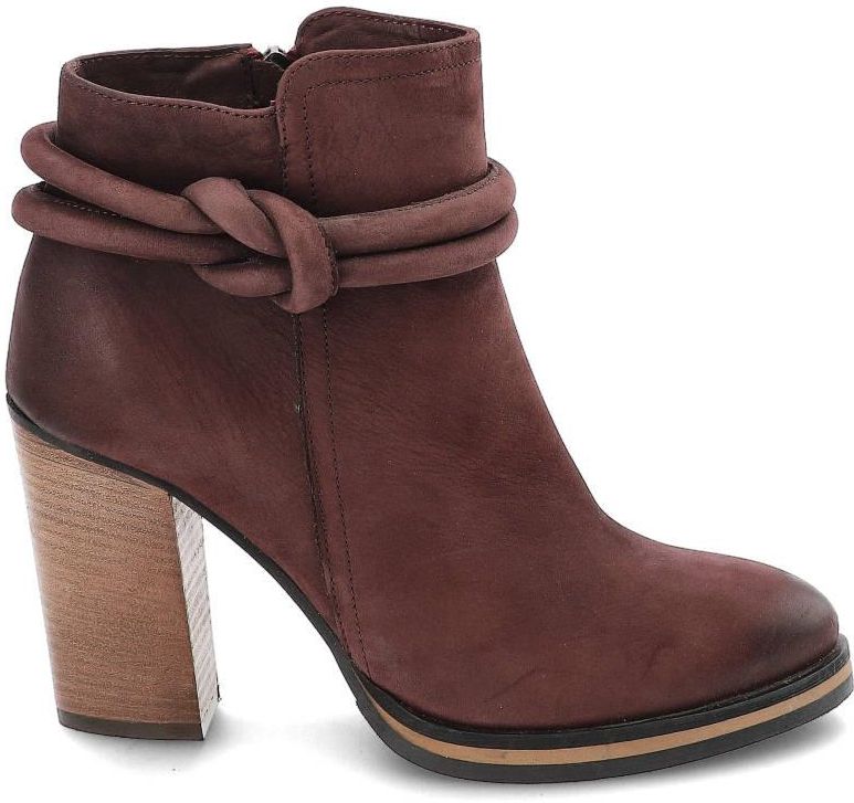 Bordowe Botki Carinii Damskie Buty Na Słupku - Ceny i opinie - Ceneo.pl