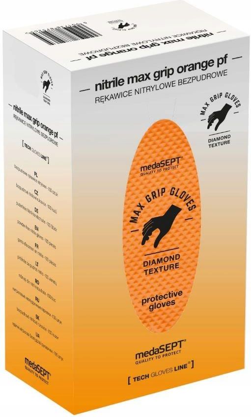 Medasept Max Grip Orange Rękawice Nitrylowe Mocne M 100szt. - Ceny i ...