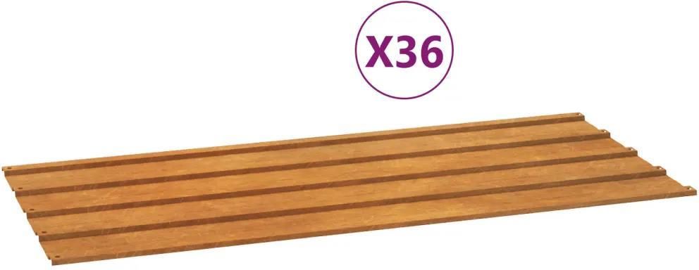 Vidaxl Panele Dachowe 36 Szt. Szare 100X44 Cm Stal Kortenowska 3100508 ...