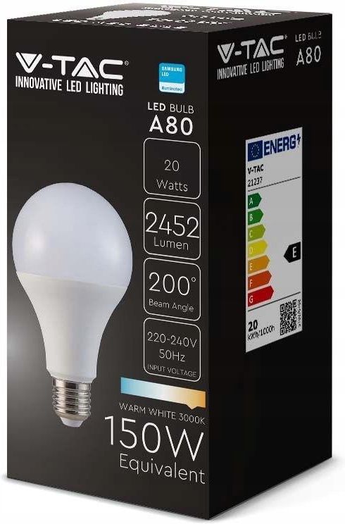V-Tac Żarówka Led E27 20W 3000K 2452Lm (21237) - Opinie i atrakcyjne ...