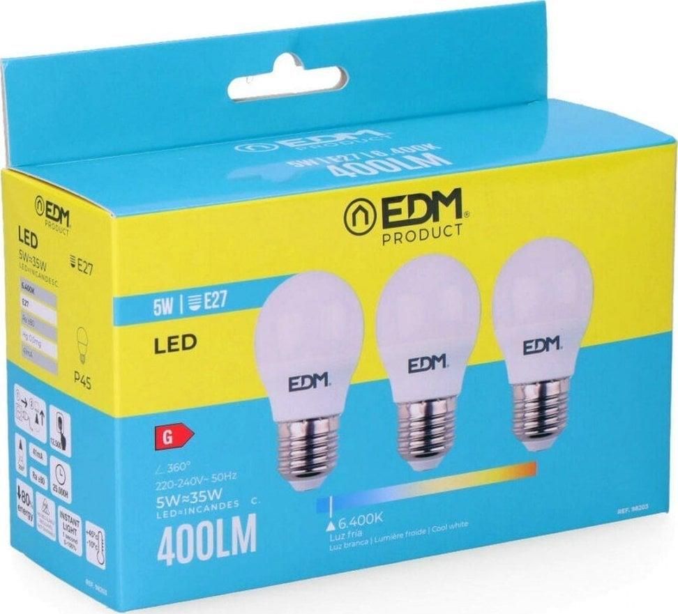 Edm Żarówka Led E27 5 W G 400 Lm (6400K) (S7916658) - Opinie i ...