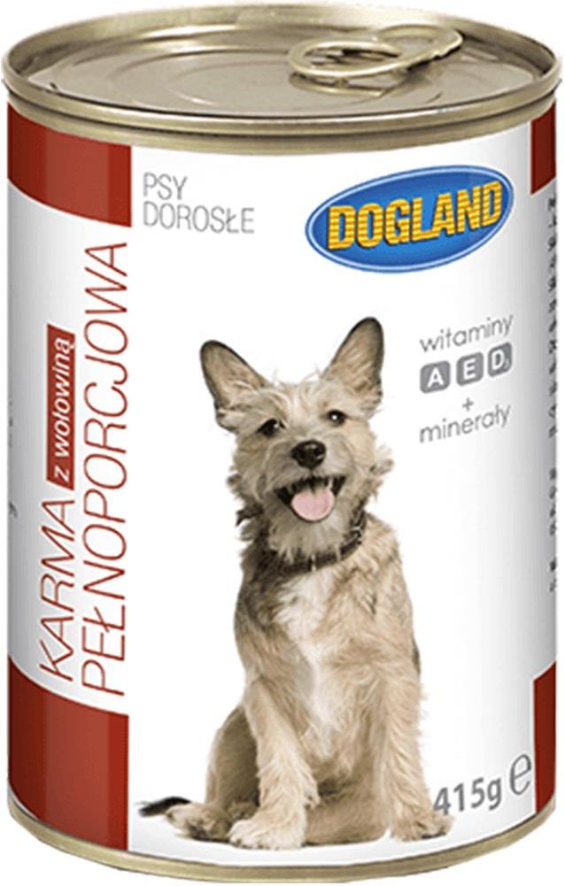 Karma Dogland Z Wołowiną Dla Psów Puszka 415G - Ceny i opinie - Ceneo.pl