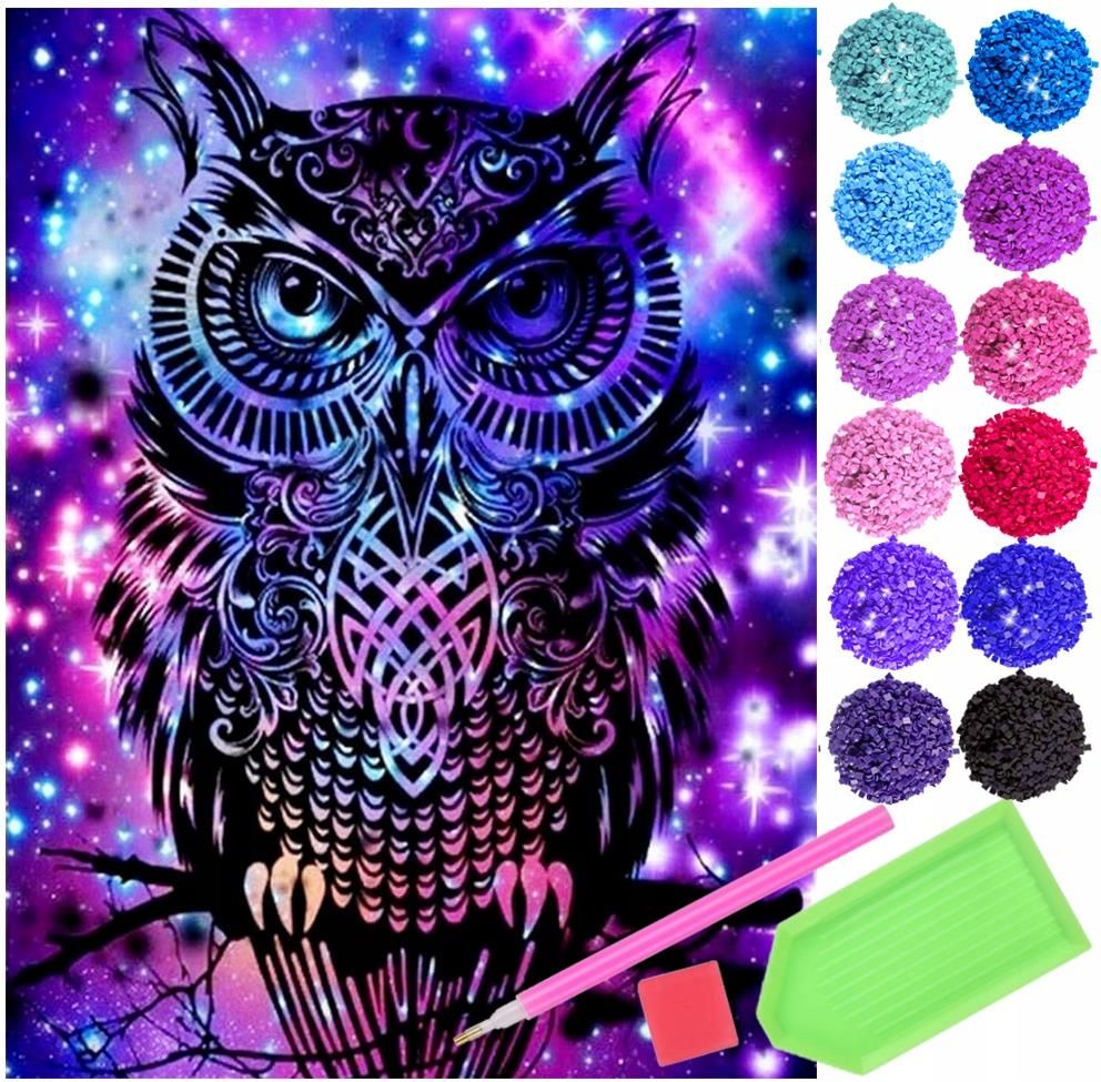 Haft Diamentowy Sowa Ptaki Diamond Painting 5D 13325848541 - Ceny i ...