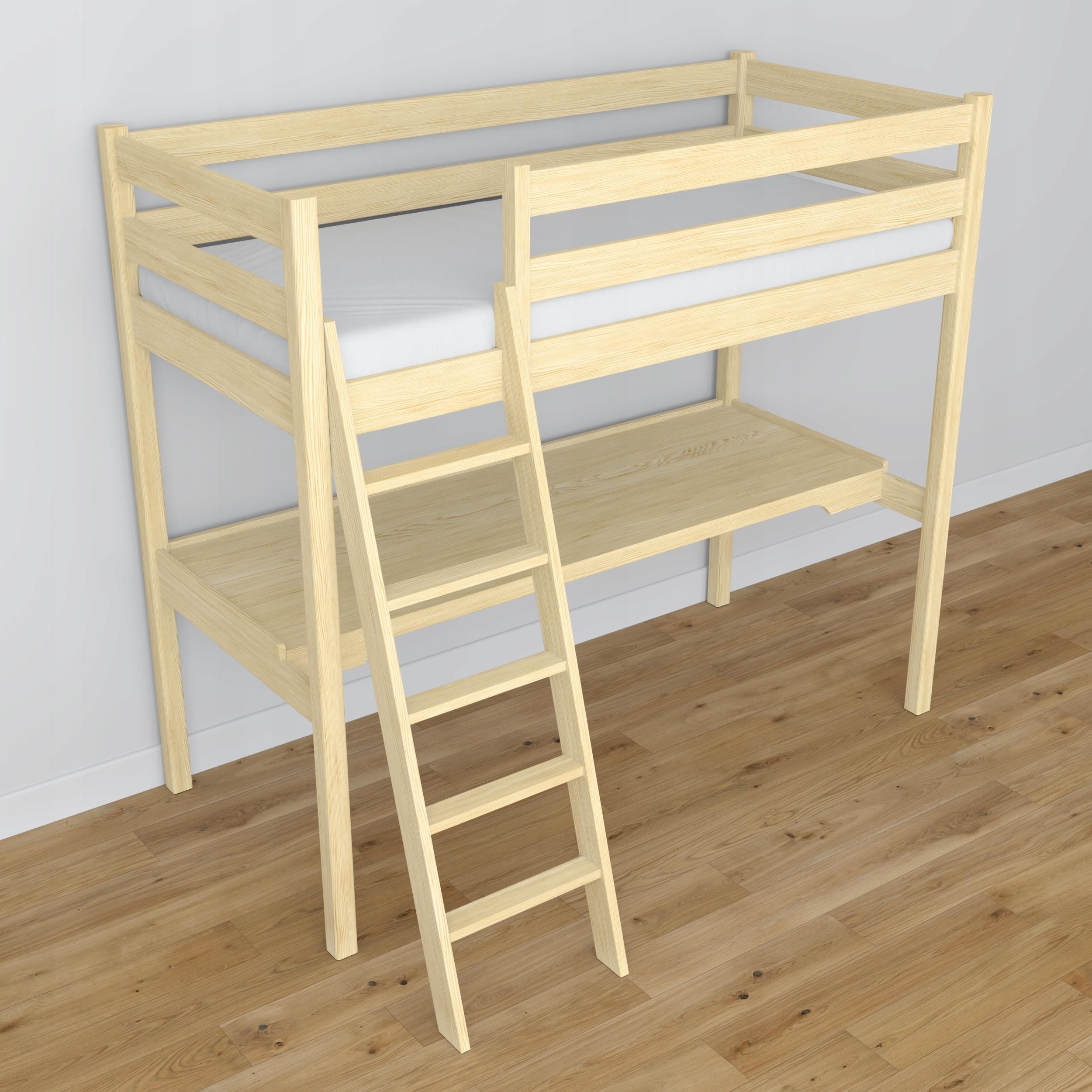 Łóżko Na Antresoli Z Biurkiem Sosnowe 90X180 N03 - Opinie i atrakcyjne ceny na Ceneo.pl