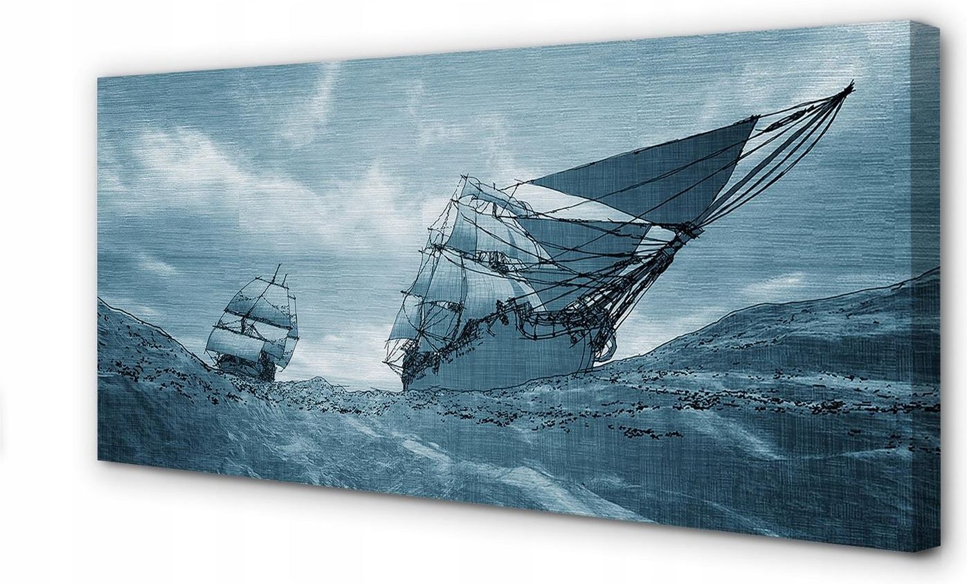 Obraz na płótnie Sztorm statek niebo morze 120x60 - Opinie i atrakcyjne ...