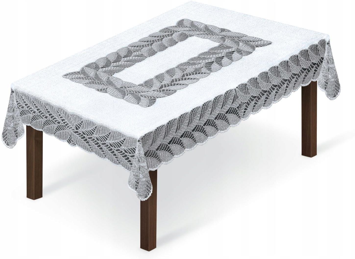 Obrus żakardowy prostokat biało szary 130x180 cm - Opinie i atrakcyjne ceny na Ceneo.pl