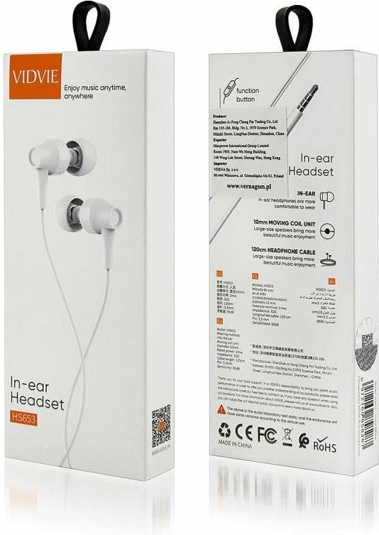 Słuchawki Vidvie Hs653 Biały (Gsx075000324) - Opinie i ceny na Ceneo.pl