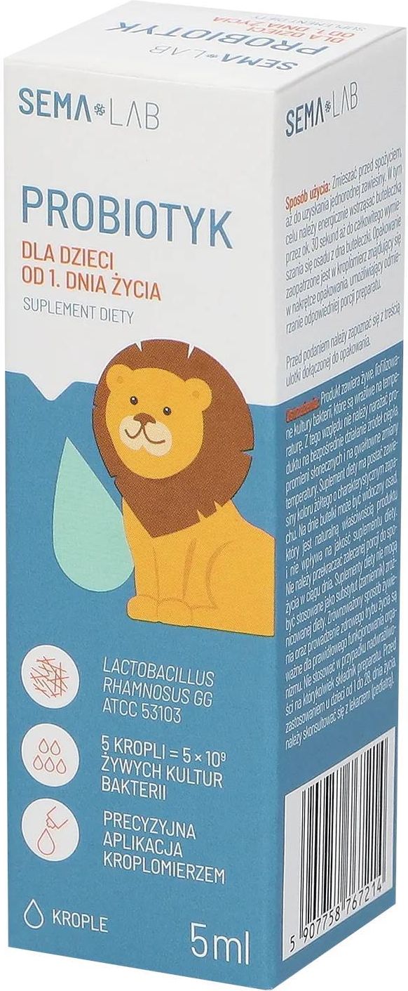 SEMA Lab Probiotyk dla dzieci od 1 dnia życia, krople 3x5ml - Opinie i ...