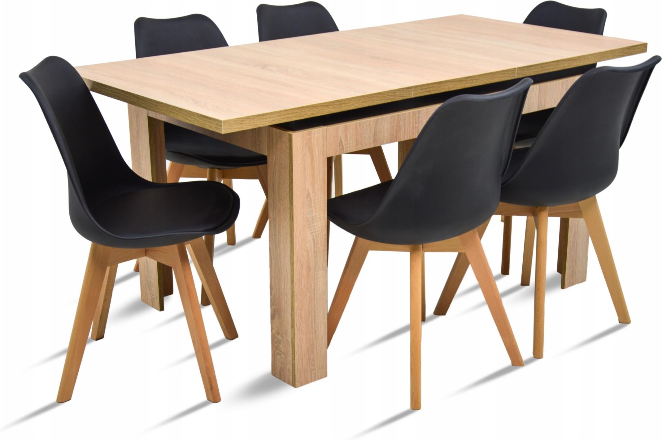 Stół 80x120/160 cm sonoma 6 krzeseł skandynawskie - Opinie i atrakcyjne ...