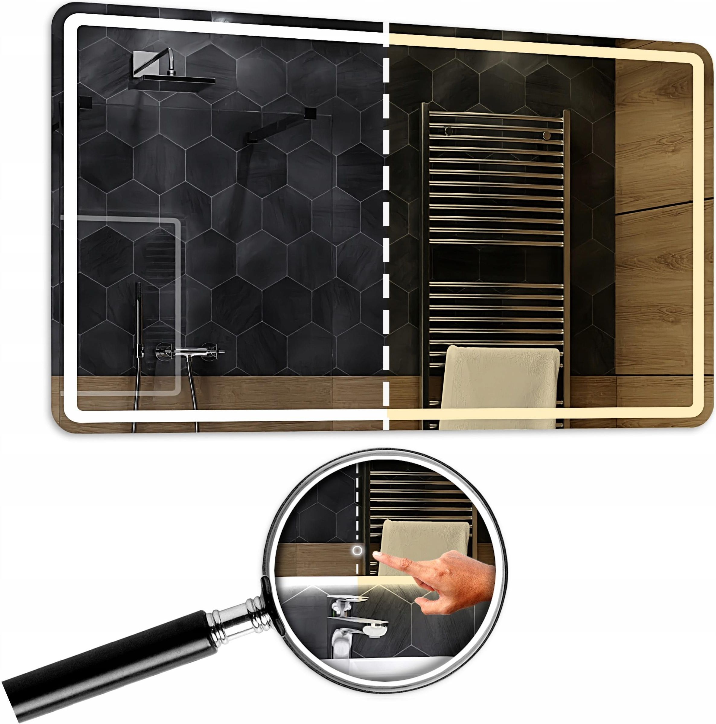 Lustro podświetlane 3 Led 90x80cm Madrit - Opinie i atrakcyjne ceny na ...