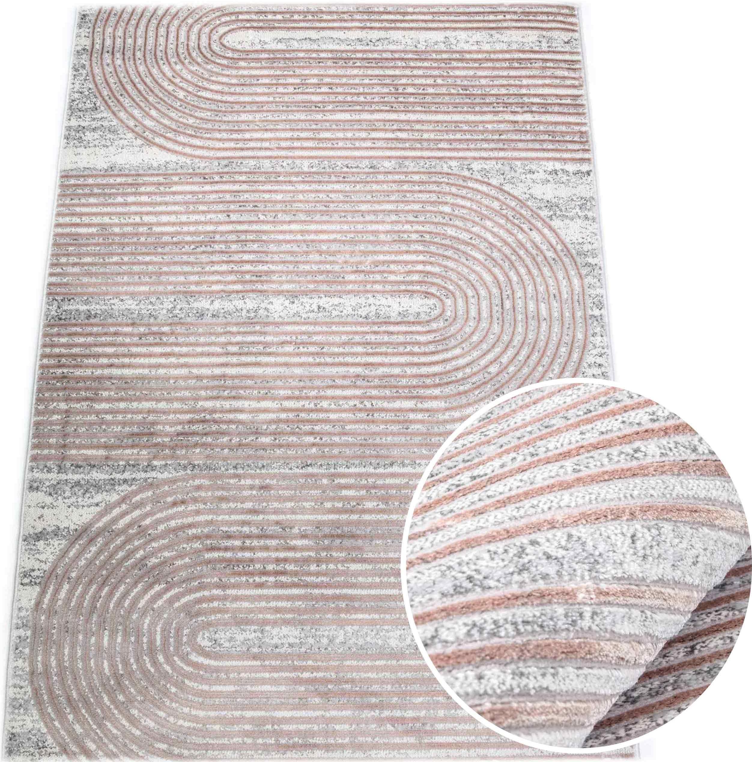 Modny Dywan Kreski Geo 140x200 cm Pudrowy róż - Opinie i atrakcyjne ...