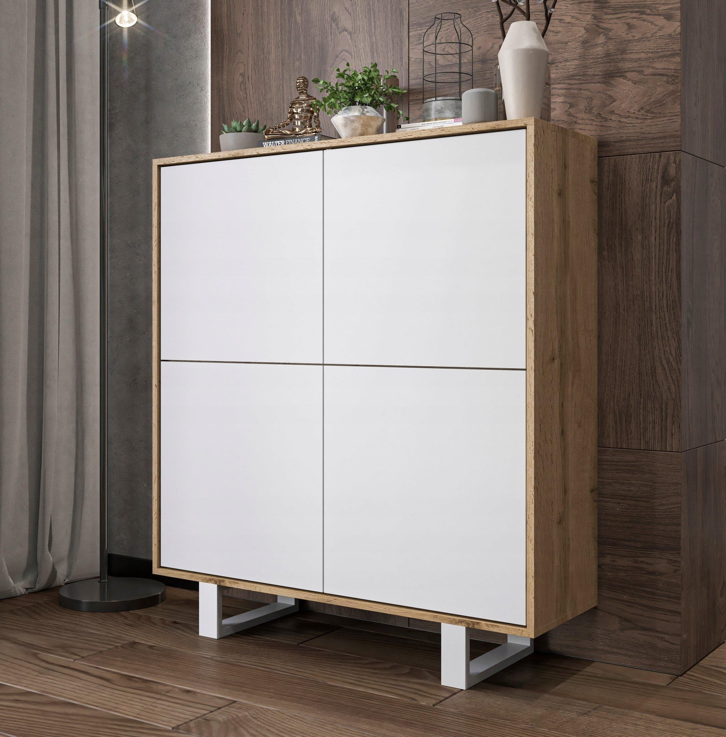 Meble Lindner Industrialna Komoda Loft Szafka Rtv Biały Mat 113 ...