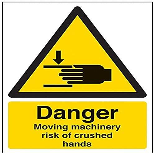 Vsafety Danger Moving Machinery Risk Of Trapped Hands Sign 150mm X ...