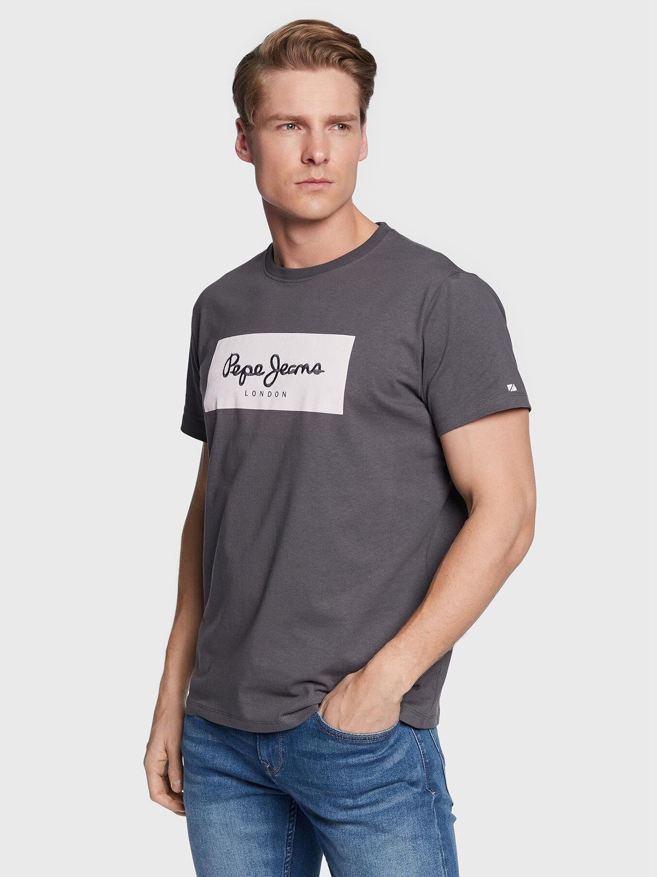 Pepe Jeans T-Shirt Aaron PM508639 Szary Regular Fit - Ceny i opinie ...