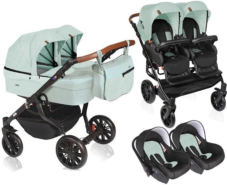Dorjan Quick Twin Premium 3W1 Stelaż + 2X + Fotelik Głeboko Spacerowy ...