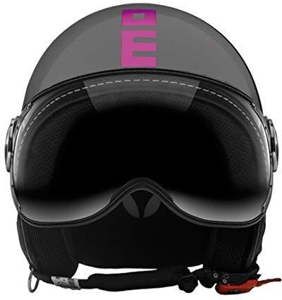 Kask motocyklowy Momo Design Fighter Szaro-Czarny Z Różowymi Paskami ...