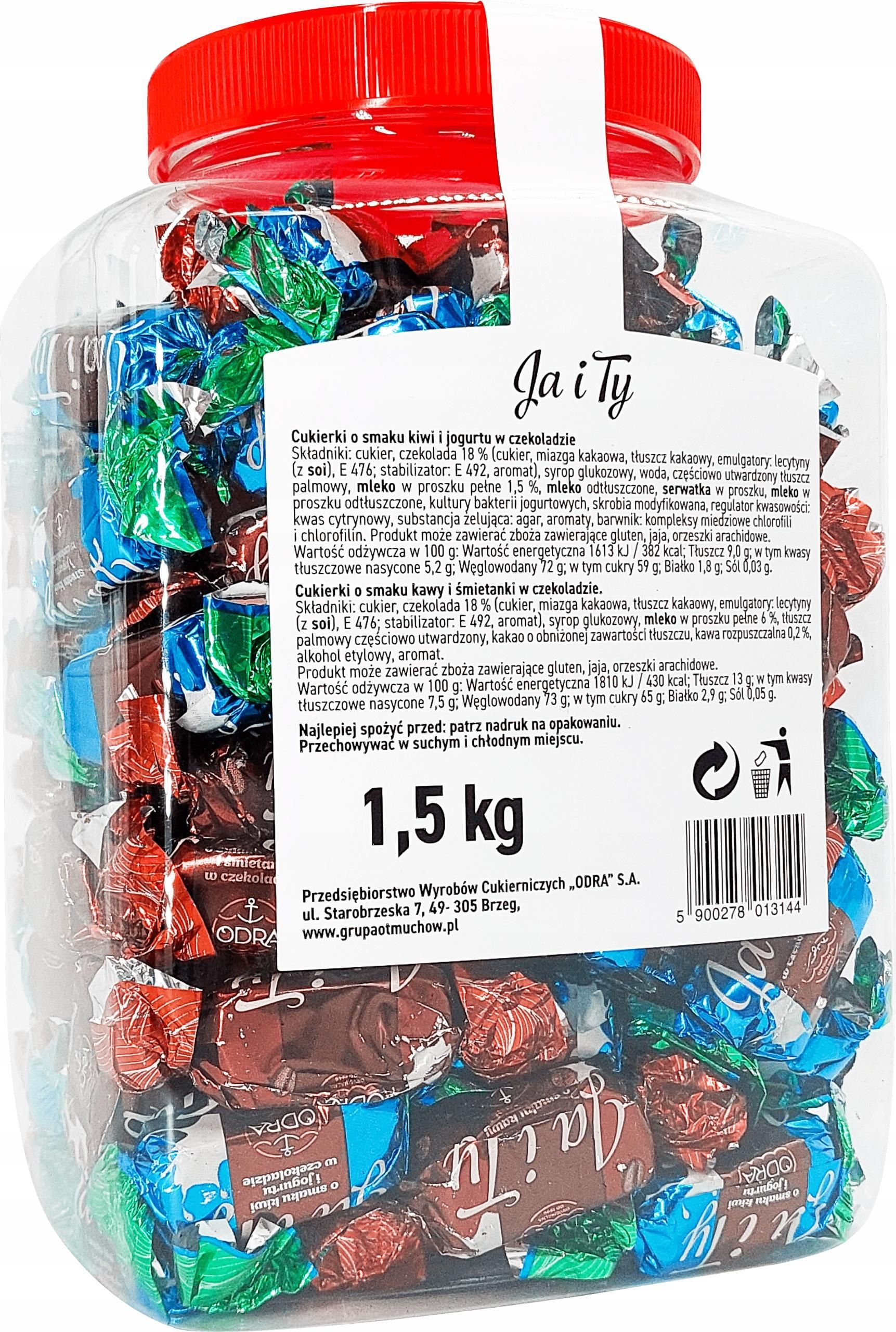 Odra Cukierki Ja I Ty Mix Smaków Słoik 1500g - Ceny i opinie - Ceneo.pl