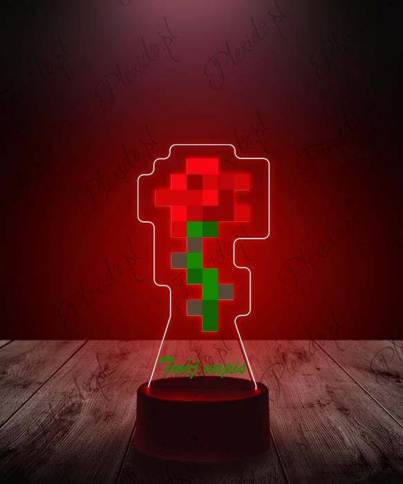 Lampka Led 3D Plexido Z Nadrukiem Minecraft Róża - Opinie i atrakcyjne ...