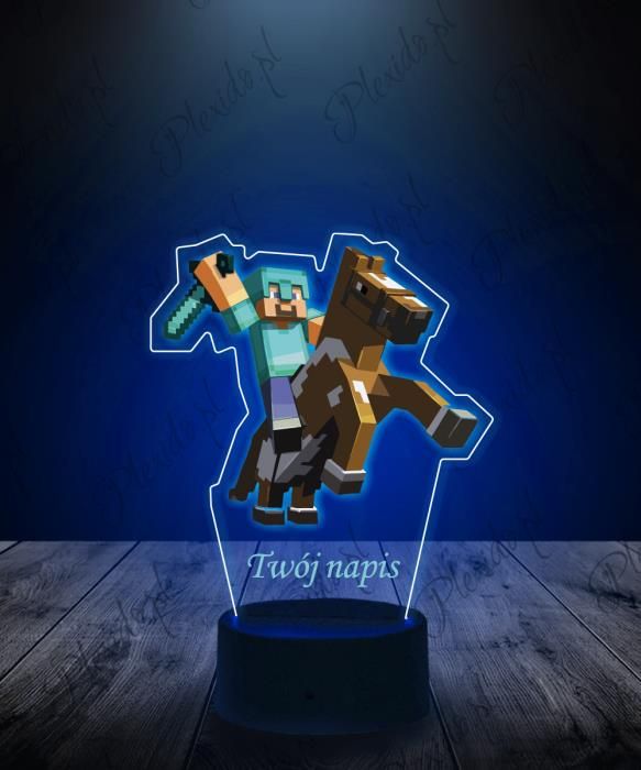 Lampka Led 3D Plexido Z Nadrukiem Minecraft Steve Koń - Opinie i ...