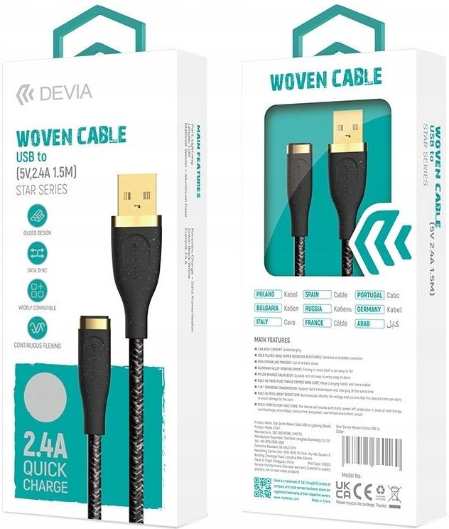 Devia Kabel Star Usb - Lightning 1,5 M 2,4A Czarny - Opinie i ceny na ...