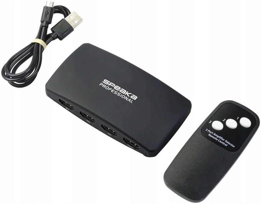 Speaka Professional Przełącznik Rozgałęźnik Hdmi Hub 3X Hdmi Pilot ...