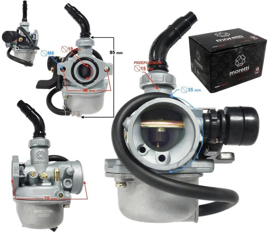 Moretti Gaźnik 110Cc 4T Pz19 Przepustnica: 15Mm Do Atv Ssanie Na Dźwignie Silnik Fmb - opinie i ...