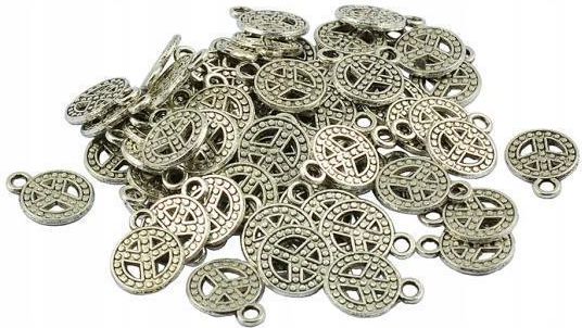 2X50 Antyczne Srebro Znak Pokoju Symbol Tworzenia 12296197601 - Ceny i ...