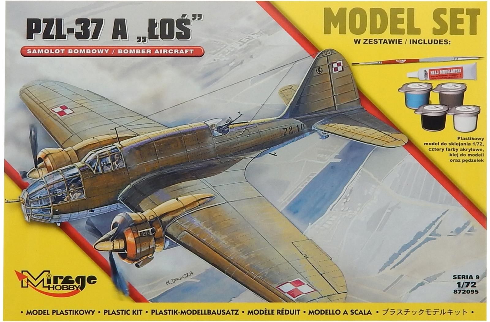 Mirage Hobby B9 Model samolotu do sklejania zestaw Łoś PZL-37 ...
