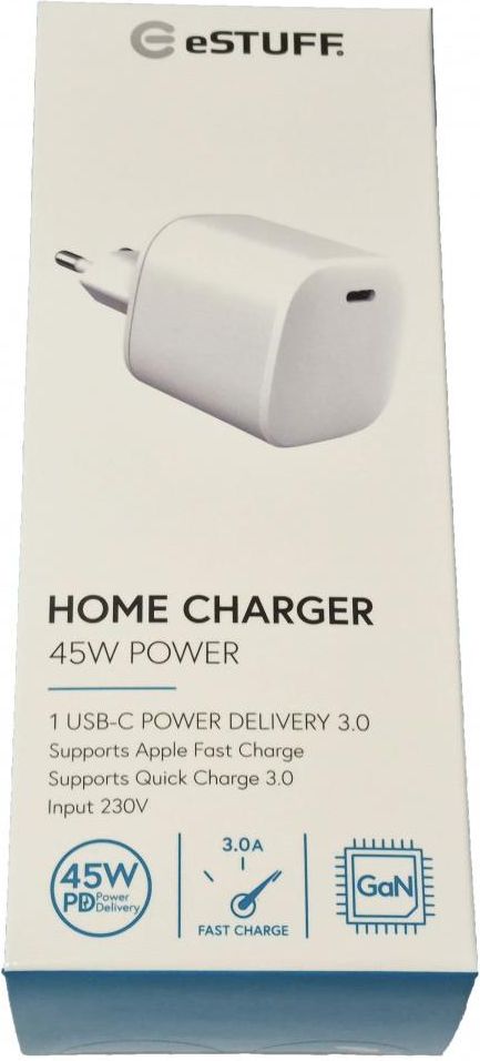Ładowarka do telefonu eSTUFF Home Charger USB-C PD 45W GaN EU Plug ...