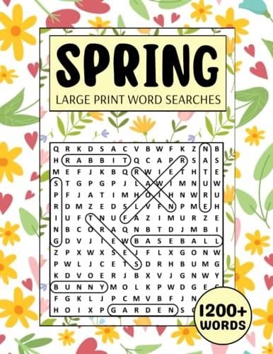 Spring Large Print Word Searches 1200+ Words: Easter Themed Word Search ...