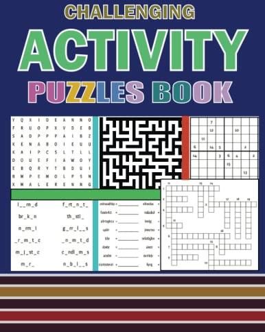 Challenging Activity Puzzles Book: Fun and Educational Large Print ...