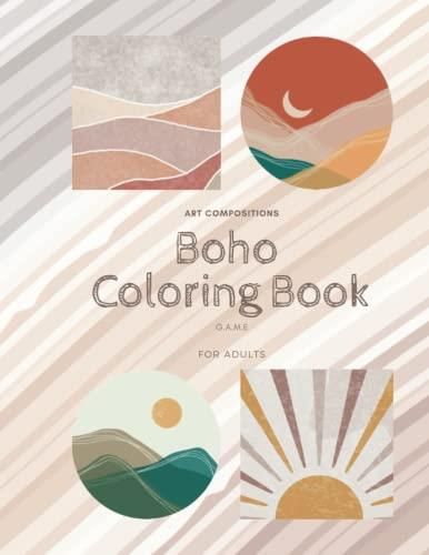 Boho Coloring Book for Adults: boho minimalist coloring book: Abstract ...