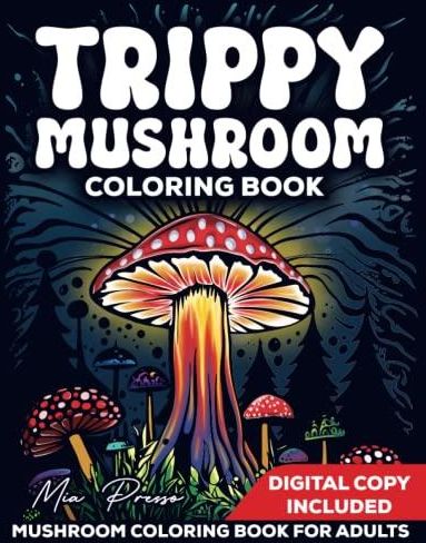 trippy mushroom coloring book