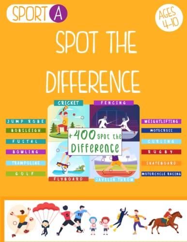 Spot The Difference For Kids And Adults -Sport Activity Book- Easy To ...